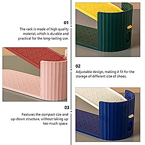 LIFKOME 4pcs Deck Shelves Footewear Layers Holding Slipper Stacker Storage Racks- Shoe Slots Holder Low Organizers Home- Layer Household Double Saver Organization High Layer for Shelf