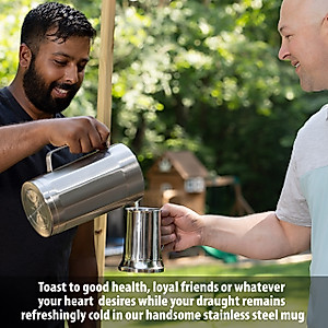 Maxam Stainless Steel Tankard Style Beer Mug, 20 Ounce