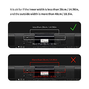 Sheet music stand compatible for Casio Roland Yamaha P35 P45 P48 P105 P115 P121 P125 P128 KB/PSR/PSR-E/PSR-S/YPT/EW/NP/KBP/DGX series electronic digital keyboard piano (Black)