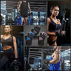 COFIT Breathable Workout Gloves, Antislip Weight Lifting Gym Gloves for Men Women with Wrist Wrap Support, Superior Grip & Palm Protection for Weightlifting, Fitness, Exercise, Training - Blue M