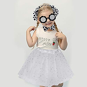 Dxhycc Dalmatian Costume Set Dog Ears Headband Bowtie Tail Tutu for Kids Girls Halloween Costume Cosplay Party