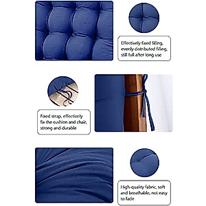 Uheng Indoor Outdoor Patio High Seat Back Chair Cushion for Rocking Chair with 6 Ties, Thick Padded Chaise Lounger Swing Bench Cushion Loveseat Recliner Pads Mat Garden