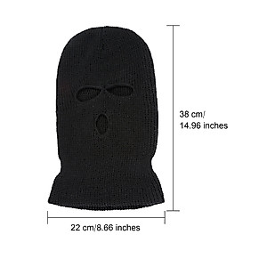 Blulu 4 Pieces Warm Full Face Cover Ski Winter Mask Balaclava Knit Full Face Mask for Men Women Outdoor Sports(Black)