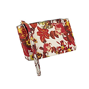 XOXO Women’s Large White Floral Saffiano Multifunction Solid/Patterned Wristlet