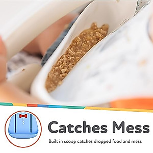 Nuby 3D Soft Silicone Bib with Scoop, BPA Free, 6+M, Suspenders