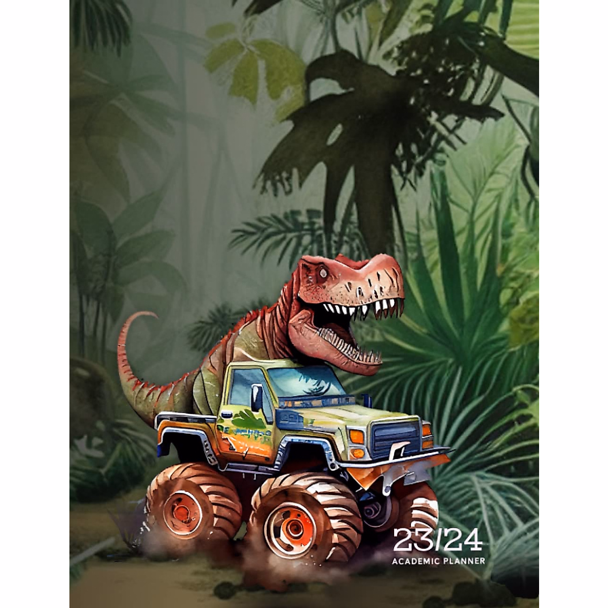 2023-2024 Academic Planner: 13 Months, Dated Daily, Weekly, and Monthly Notebook for Students to Track Lessons & Homework | Dinosaur