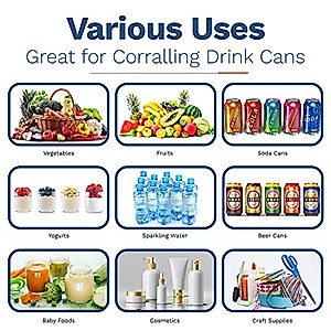 Can Drink Holder with Lid Organizer for Refrigerator, Freezer & Kitchen Cabinets - Space Saving Stackable Clear Can Organizer & Storage for Pantry Food, Canned Goods, Soda & Other Beverages (4-Pack)