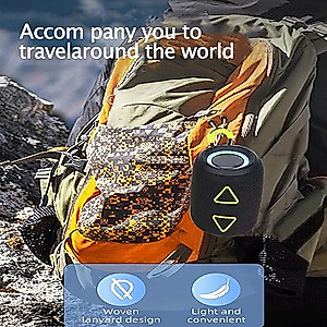 TGUCITESEN Bluetooth Portable Speaker,Wireless Bluetooth Speakers V5.1USB Card,Wireless Speakers with Bluetooth,Micro SD Card,for Outdoor,Travel,Beach,Camping,Indoor Black (X1)