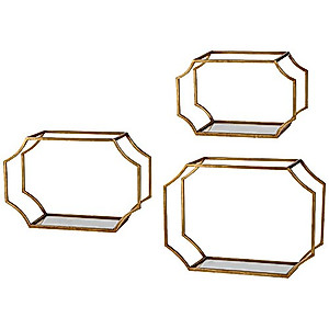 Uttermost Lindee Antiqued Gold Leaf 3-Piece Wall Shelves Set