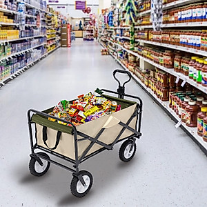 Folding Wagon Cart, Large Capacity Collapsible Utility Camping Cart, Collapsible Folding Outdoor Utility Wagon
