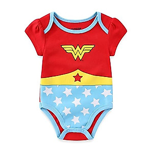 WARNER BROS DC Comics Girls Short Sleeve Bodysuit 5 Pack for Newborn and Infant