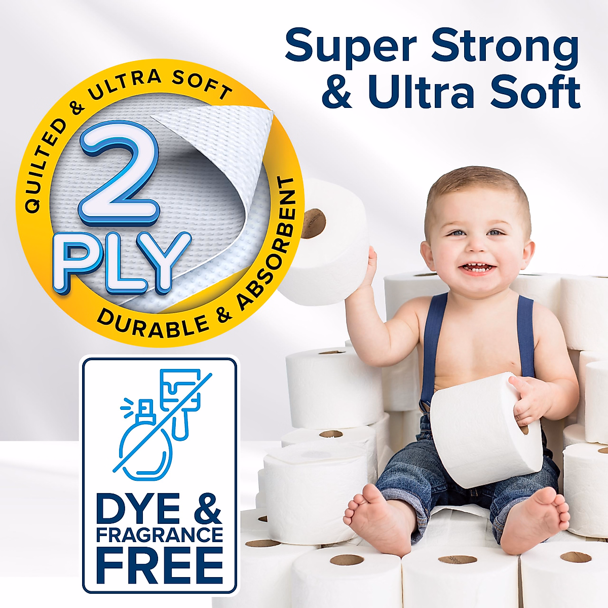 Camco Camper & RV Toilet Paper - 16-Rolls - 2-Ply Quick Dissolve RV Septic Safe Bath Tissue - Dye & Fragrance Free - 500 Sheets Per Roll (40282)