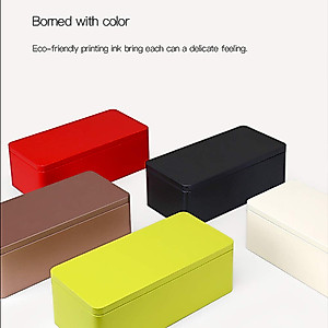 Tianhui Food Storage Containers Tin Box with Airtight Lids Kitchen Pantry Organization Metal Box, Ivory White, S