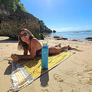 Stainless Steel Insulated Metal Water Bottle Thermos, Double Vaccum, Leak Proof, 32 oz, Blue, Durable Thermal Coffee & Tea Flask with Temperature Retention, 24hr Cold 12hr Hot Canteen by Turtle Brand