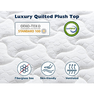 Maxzzz Twin Mattress in a Box 12 Inch Memory Foam Pocket Spring Hybrid Bed Mattress - Medium Firm Single Mattress -CertiPUR-US Certified