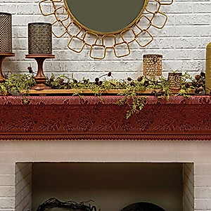 Heritage Lace Dark Paprika Oak Leaf Mantle Scarf, Standard