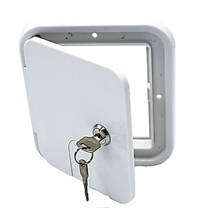 X-Haibei RV Trailer Electric Power Cord Cable Hatch White Camper Hose Storage Door Compartment Lock with 2 Keys