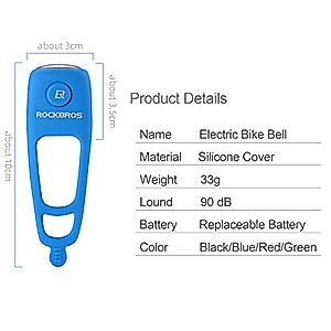 ROCKBROS Electra Bike Bell 90dB Electric Cycling Bells Horn Loud Bicycle Horns Water-Resistant 3 Sound Modes Bike Bells Black