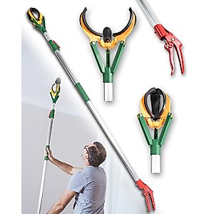 Light Bulb Changer for High Ceilings - High Reach Light Bulb Changer - High Ceiling Light Bulb Changer with Pole - with Anti-Slip Rubber Pads, 3 Claws for Light Bulb Pole Changer for High Ceilings