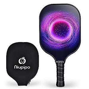 niupipo Pickleball Paddle, USAPA Approved Pickleball Paddle with Fiberglass Surface, Protective Cover, Ultra Cushion, Polypropylene Honeycomb Core, 4.5-Inch Grip, 8.2 Ounces, Purple