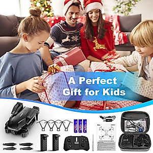 Drone with Camera 1080P HD FPV Foldable Drone for Beginners and Kids, Quadcopter with Voice Gesture Control with Carrying Case, One Key Take Off/Land, Optical Flow Positioning, 360° Flip, Waypoint Fly