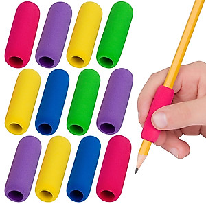 The Pencil Grip The Classics Soft Foam Pencil Grips, Ergonomic Writing Aid For Lefties And Righties, 1.5 Inch Long, Assorted Colors, 12 Count - TPG-16412