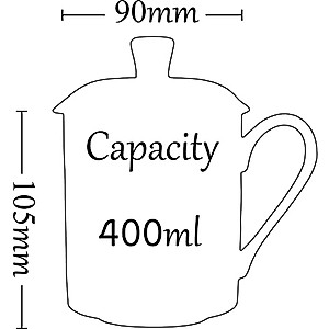 Heitiliamu Convenient Travel Home Office Chinese Gongfu Loose Leaf Tea/Coffee Brewing System- Bone China Porcelain Tea Cup/Coffee Cup/Tea Mug/Coffee Mug Personal Teacup with Tea Cup Lid,Blue Flowers