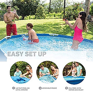 12FT x 30IN Outdoor Above Ground Frame Pool, 12 FT Pool Metal Frame Swimming Pool for Backyard, Garden Framed Pool for Kids, Family