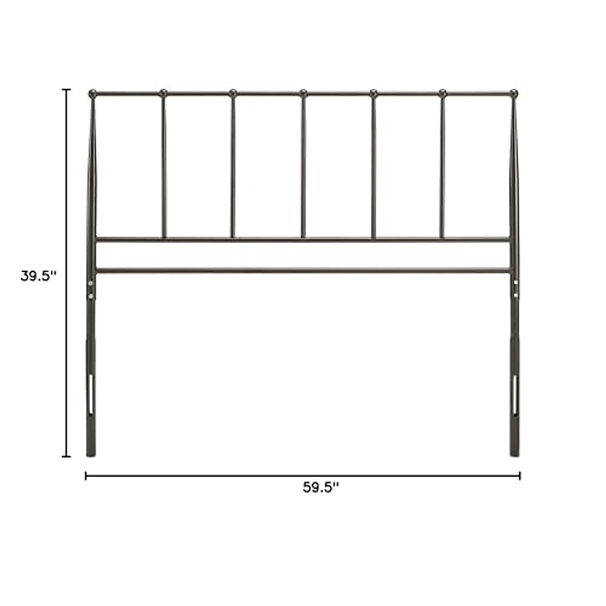 Modway Kiana Stainless Steel Metal Queen Headboard in Brown