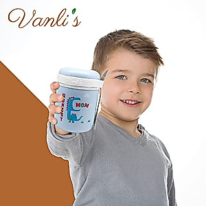 Vanli's Thermos Food Jar - Insulated Food Jar Container w/ Lid for Kids, Stainless Steel, Double-Walled, Wide Mouth Soup Thermos for Hot Drinks, Lunch Containers for Hot Food & Cold Food - 10 oz, Blue