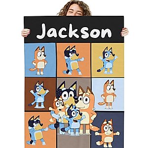 Plush Travel Throw Blanket - Blue and Bingo Blanket Measures 30x40 Inches Super Soft & Cozy Travel Accessories