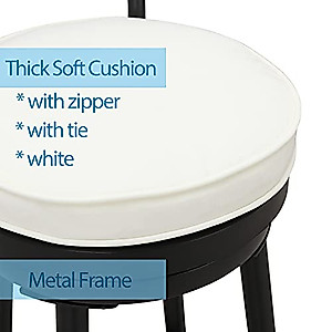 LOKATSE HOME Outdoor Swivel Bar Stools Set of 4 for Pub Kitchen Cafe Patio Bistro, Beige