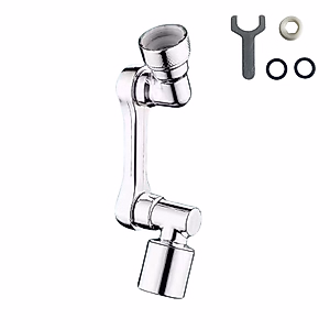 2Pack - BSPIX 1080° Rotating Faucet Aerator Extender (Plastic) with Aerator Wrench - 22mm Inside Diameter Suitable for 20-24mm Faucets - Dual Models And Robotic Arm for Kitchen/Bathroom Sinks