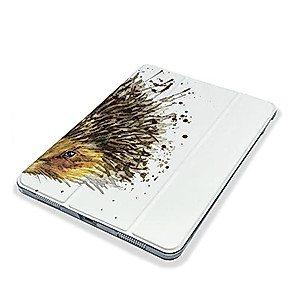 Cute Painted Hedgehog Animal case Compatible with iPad Mini Air Pro 7.9 8.3 9.7 10.2 10.9 11 12.9 inch Pattern Cover New 2022 2021 Trifold Stand 3 4 5 6 7 8 9 Generation 356 (10.2" 7/8/9 gen)