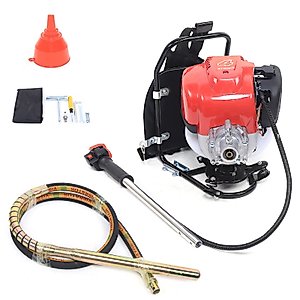 1.4HP Concrete Vibrator 38.7CC Single Cylinder Backpack Vibrator Portable Insertion Vibrator Air Bubbles Level Remover Construction Tool for Construction Sites