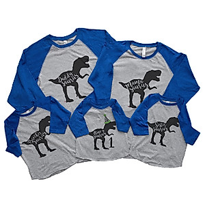 7 ate 9 Apparel Dino Dinosaur Saurus Birthday Shirts for The Family - Second Birthday Two Blue Shirt 2T