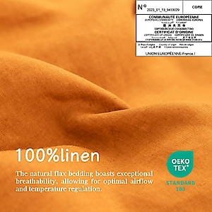 EVERLY 100% Pure Linen Duvet Cover Set King Size104X90Inch 3pcs (1 Duvet Cover,2 Pillowcases) Soft and Breathable for All Season with Coconut Button Closure, Suitable for Hot Sleepers-Dark Grey