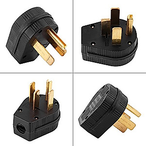 NEMA 14-50P 50A 125/250V Straight Blade Four Pin US Plug Four Holes Plug for Generator Dryer RV