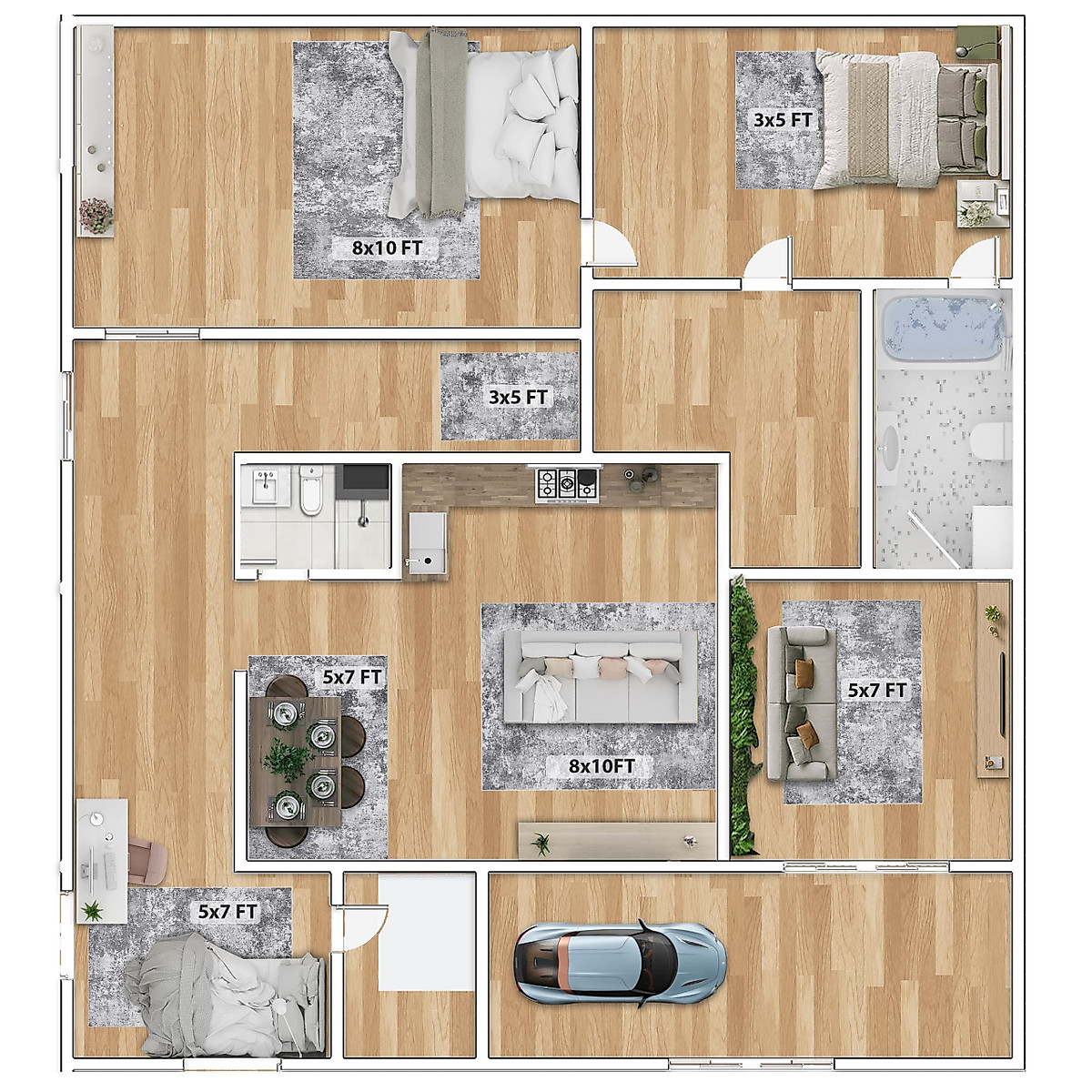 Area Rug Living Room : 5x7 Indoor Soft Fluffy Abstract Carpet for Bedroom Kitchen Dining Room Floor Washable Plush Throw Large Accent Rug Home Office Nursery Decor - Gray