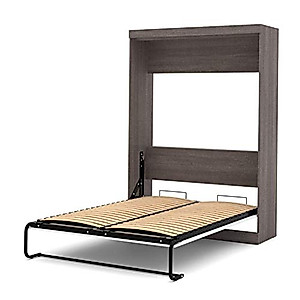 Bestar Nebula 59W Full Murphy Bed in bark Grey & White