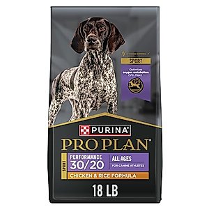 Purina Pro Plan High Calorie, High Protein Dry Dog Food, 30/20 Chicken & Rice Formula - 18 lb. Bag