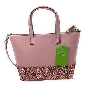 Kate Spade New York Ina Greta Court Glitter Crossbody Bag Top Handle Handbag, Dusty Peony, Medium