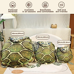 UEncounter Wearable Turtle Shell Pillows Tortoise Plush Pillow Creative Turtle Shell Stuffed Animal Costume Plush Toy Funny Dress Up Creative Gifts for Boys and Girls (40IN)