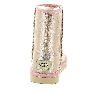 UGG K Classic II Metallic Glitter Fashion Boot, ROSE GOLD, 4 US Unisex Big Kid