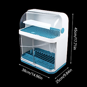 BhshuidlS Dish Drying Rack 2 Tier Dish Drying Rack for Kitchen Counter, Kitchen Dish Dryer Rack with Cover for Dishes Plates Storage