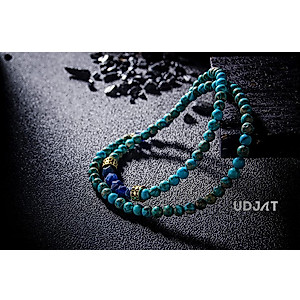 [Udjat]Turquoise Emperor Stone Wrap Bracelets,Healing Crystal Bracelet, Chakra Bracelet,Mala beads Crystal Bracelet for Woman, Turquoise Wrap Bracelets, turquoise emperor stone,blue sodalite