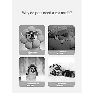 3PCS Dog Ear Muffs,Pet Ear Cover Noise Protection Ears Warm Cute Soft Pet Headwear Grooming Accessories Apparels (Medium)