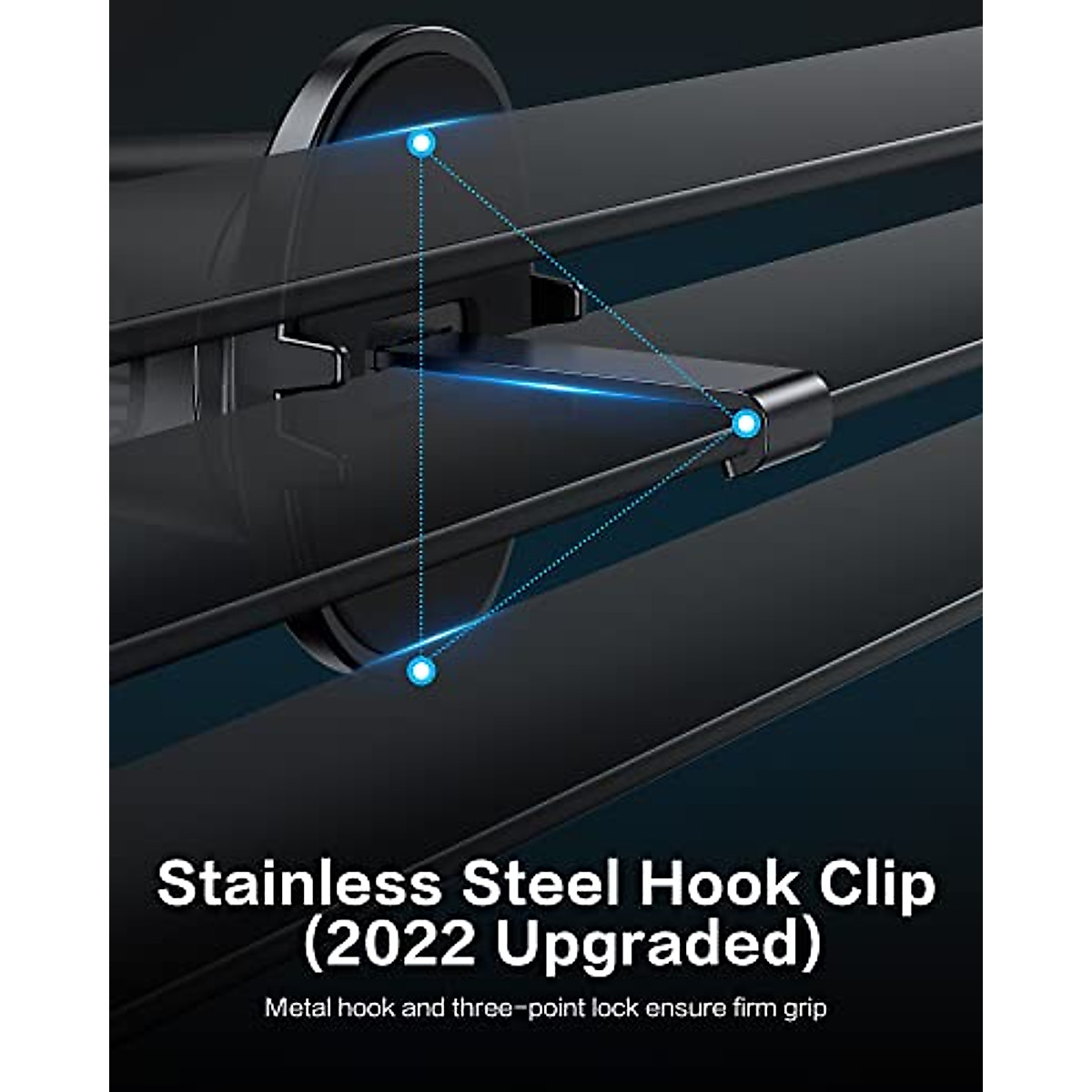 OMOTON Car Phone Holder Mount for Car Air Vent [Metal Clip], Cell Phone Holder Car Hands Free Cradle in Automobile, 360° Adjustable Cellphone Vent Clamp Fit for iPhone 14 13, All Smartphones, Black