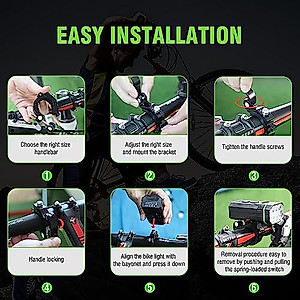 Satino L15 Bike Light for Night Riding Super Bright 1400 Lumen Rechargable USB Mountain Headlight- 10 LED, 8 Modes IP66 Waterproof Aluminum Alloy Road MTB Bicycle Front Rear Light Set