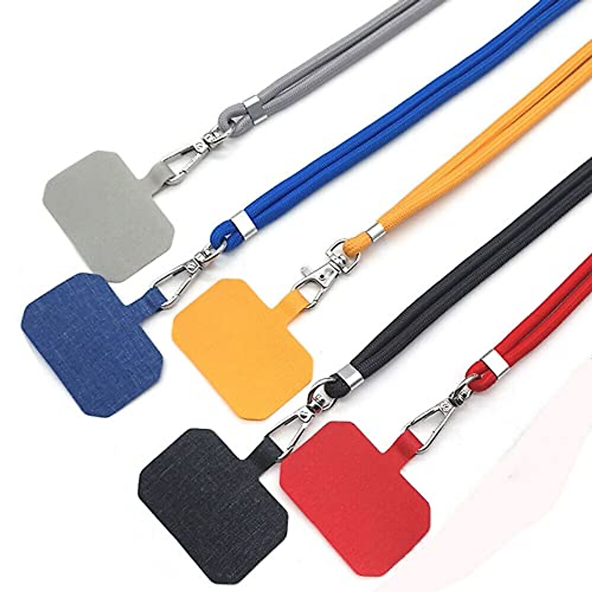 4pcs Universal Cell Phone Lanyard Neck Strap Key Ring Badge ID Holder w/Clear Patch (4PCS White)